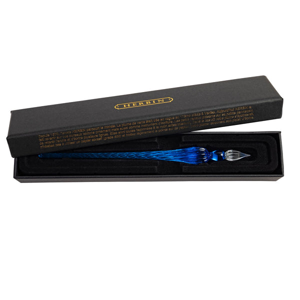 Blue Spiral Glass Dip Pen | Gift Boxed – Indigo Artisans